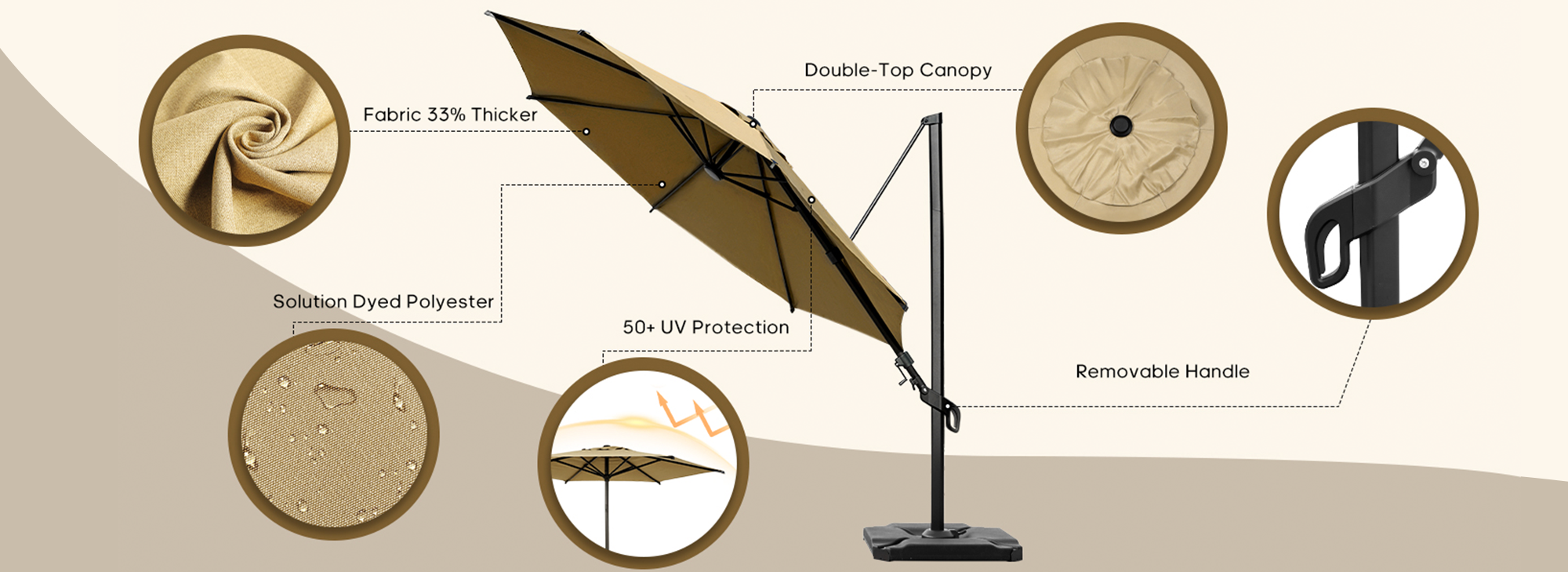 10 Feet Cantilever Offset Umbrella | Adjustable Outdoor Shade – Abba Patio